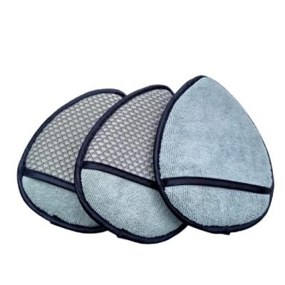 China Heart Shaped Lightweight Wax Applicators Microfiber Cleaning Car Wax Applicator Pads for sale