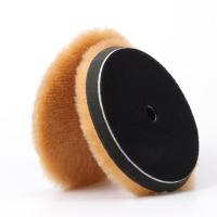 China Light Cut Wool Polishing Pad With Beveled Edge 130mm Buffing Pads for sale