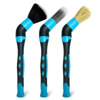 China Boar Hair Car Interior Cleaning Brush | Rubberized Handle Car Detailing Tool for sale
