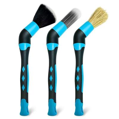 China Boar Hair Car Interior Cleaning Brush | Rubberized Handle Car Detailing Tool for sale