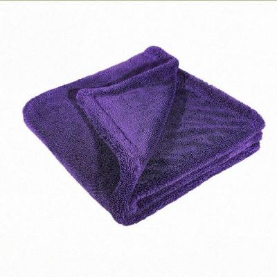 China 1300GSM 40x60cm Edgeless Microfiber Twisted Loop Car Drying Towel for sale