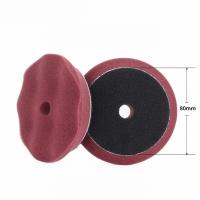 China 3 Inch 80mm Maroon Waffle Medium Cutting Foam Pad For ROTARY POLISHERS for sale