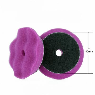 China 4 Inch 80mm Purple Waffle Foam Pad - Velcro Medium-Heavy Cutting Buffing Pad for sale
