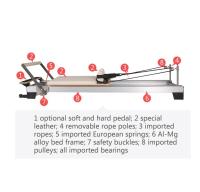 China Pilates use Aluminium pilates reformer pilates with half trapeze core bed for sale