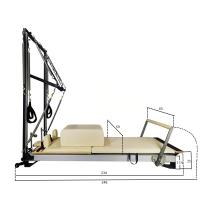 China Gericon commerical use lower leg Aluminium pilates reformer pilates with half trapeze for sale