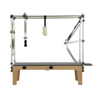 China Premium Walnut Pilates Reformer Cadillac with Tower | 8-Spring Professional Studio Equipment for sale