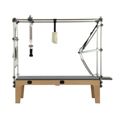 China Premium Walnut Pilates Reformer Cadillac with Tower | 8-Spring Professional Studio Equipment for sale