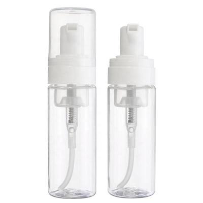 China Custom PET Cosmetic Spray Bottle 100ml Plastic Foam Pump Bottle for Facial Cleanser Mousse for sale