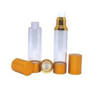China Non Spill Round Airless Cosmetic Bottles Comfortable Hand Feeling for sale