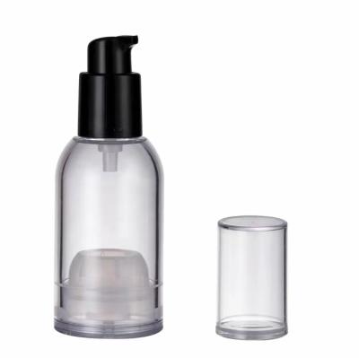 China 15ml PP Airless Dispenser Bottle Smooth Surface Screw Cap White Cosmetic Travel for sale