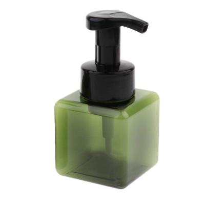China Plastic Empty Transparent Amber PETG Shampoo Packaging Square Plastic Soap Foam Bottle for sale