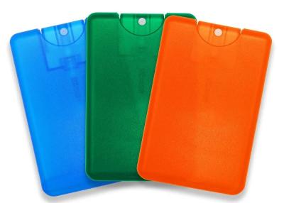 China Compact Mini Plastic Credit Card Spray Bottle 10ml Perfume Hand Sanitizer Refillable for sale