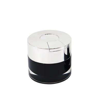 China Clear Double-Wall Cosmetic Cream Jar 15g 30g 50g with Built-in Hygienic Spoon for Moisturizer Face Mask Skincare for sale