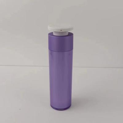 China Purple Plastic Cosmetic Dispenser Bottle with White Push Down Press Pump for sale