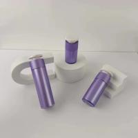 China Purple Plastic Cosmetic Dispenser Bottle with White Push Down Press Pump for sale