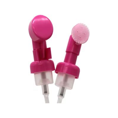 China 43mm Pink Heart Shape Silicone Brush Foam Pump Custom Order Personal Care Dispenser for sale