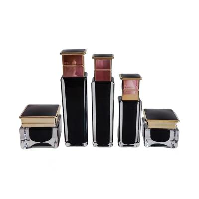 China Customizable Luxury Transparent Acrylic Cosmetic Bottles 30ml 50ml 100ml for Skin Care for sale