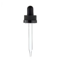 China 18mm 20mm 24mm Ribbed PP Plastic Glass Dropper for Skin Care Bottles for sale
