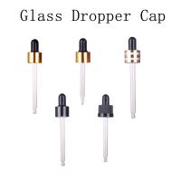 China 18mm 20mm 24mm Gold Silver Glass Dropper for Essential Oil Bottle Closure for sale