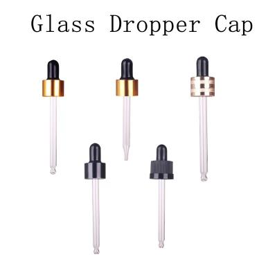 China 18mm 20mm 24mm Gold Silver Glass Dropper for Essential Oil Bottle Closure for sale