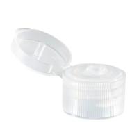 China 20mm Black Ribbed Flip Top Cap Plastic Screw Top Cap for Liquid Soap 100ml for sale