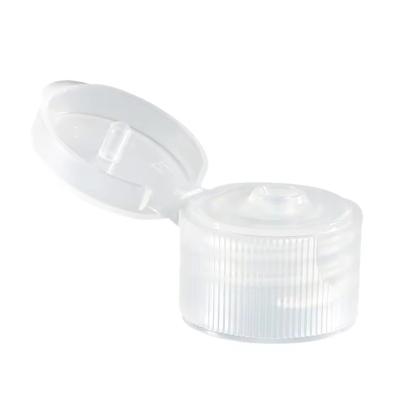 China 20mm Black Ribbed Flip Top Cap Plastic Screw Top Cap for Liquid Soap 100ml for sale