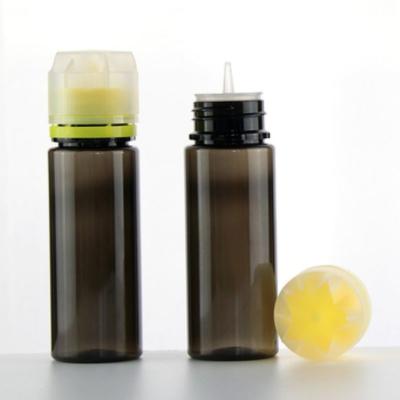 China 30ml Transparent Black Smoke PET Oil Bottle Plastic Packaging with Dropper for sale