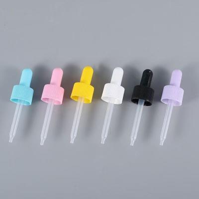 China Custom Color 18mm 24mm Ribbed PP Plastic Dropper with Plastic Pipette for Liquid Dispensing for sale