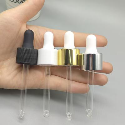 China Custom Color 18mm 24mm Aluminum Closure Plastic Dropper for Essential Oil Bottle for sale