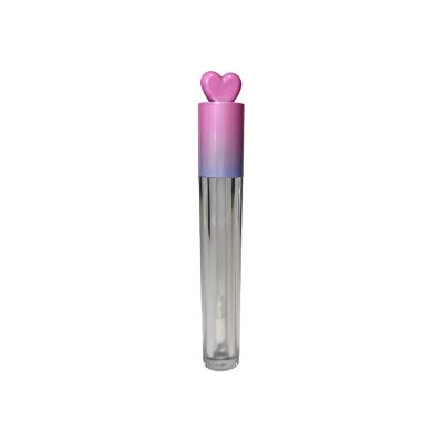 China Empty 6ml Clear Lip Gloss Tubes with Wand Round Custom Logo Packaging for sale