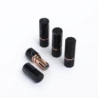 China Luxury Black Marble Pattern Octagonal Lipstick Tube Container with Rose Gold Accent for sale