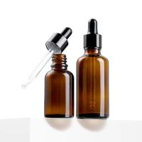 China 5ml to 100ml Amber Glass Essential Oil Bottle with Black Dropper Customizable for sale