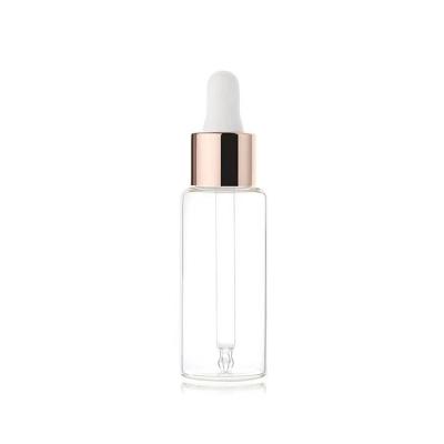 China Empty 5ml to 100ml Transparent Glass Essential Oil Bottle with Dropper Spray Rollerball for sale