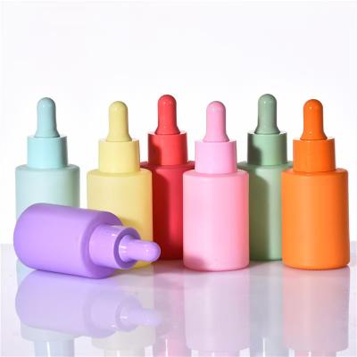 China 10ml 20ml 30ml 50ml Macaron Color Essential Oil Bottle Amber Glass with Dropper Cap for sale