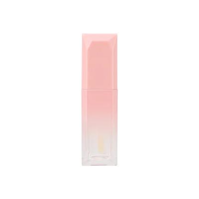 China 5ml Transparent Square Lip Gloss Tube with Gold Screw Cap Plastic Bottle for sale