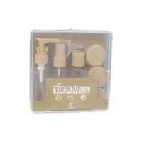 China 50ml 7pcs Plastic Travel Bottle Set with Spray Pump and Flip Cap for Cosmetics for sale