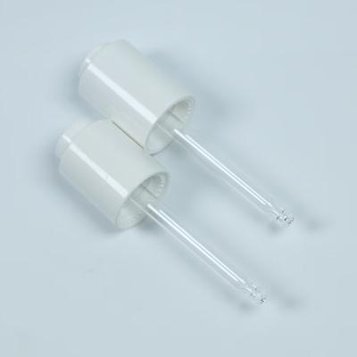 China Custom Color 18mm 24mm Glass Pipette Press Down Type Plastic Dropper with Round Shape and Pump Material PP and Glass for sale