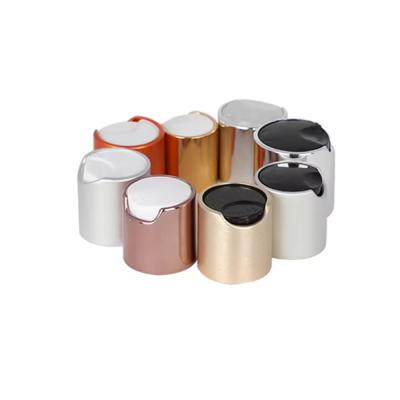 China Silver Disc Top Cap 20mm 24mm 28mm Plastic Screw Pressure Cap for Bottles for sale