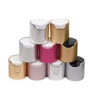 China 24mm Shiny Gold and Silver Aluminum Disc Cover Plastic Bottle Shampoo Silver Cap for sale