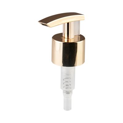China 24mm Collar Liquid Pump Hiny Gold Silver Anodized Aluminum Lotion Pump 0.5ml for sale