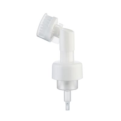 China Plastic Brush Foam Pump Bottle 100ml Silicone Foam Dispenser with Applicator Brush for sale