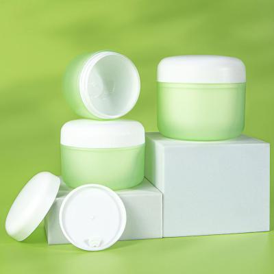 China Custom 50g 100g 200g PP Plastic Cream Jar Round Matt Shell for Skin Care Packaging for sale