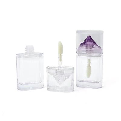 China Wholesale Round Lip Gloss Tube 5ml Empty Clear Plastic Bottle with Brush Stick for sale