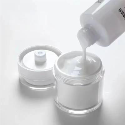 China 15-100g Round PP Double Wall Airless Pump Face Cream Jar New Design for sale