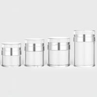 China Round PS Double Wall Airless Pump Face Cream Jar Cosmetic Bottle 15g 30g 50g 100g for sale