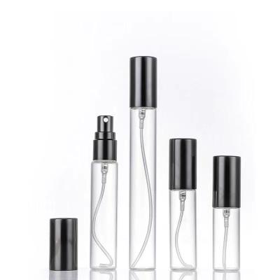 China 5ml 10ml 15ml Glass Perfume Spray Bottle Empty Sample Dispenser with Atomizer for sale