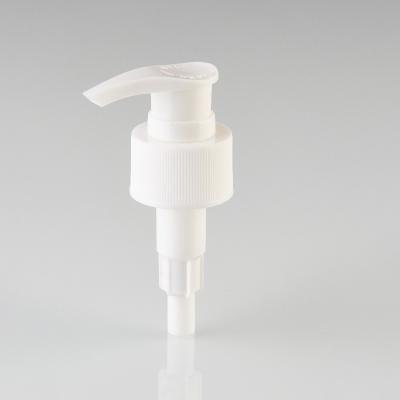 China Custom Color 24-32mm Ribbed Closure Plastic Screw Lotion Pump for Viscous Products for sale