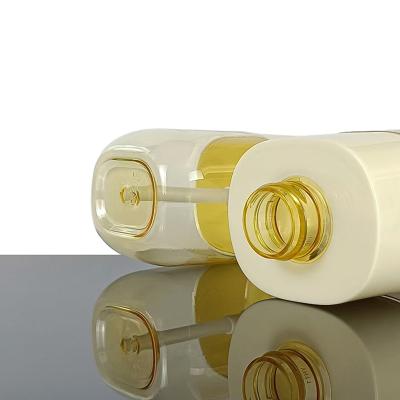 China 300ml PET Flat Shoulder Lotion Bottle with Pump Complete Liquid Soap Dispenser Set for sale