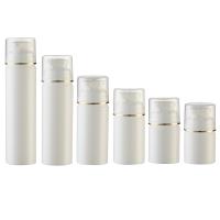 China PP Airless Dispenser Bottle 30ml 50ml 75ml with Crimp Pump Head Custom Colors Silk Printing Matte Spray for sale