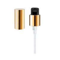China 18/410 Golden Aluminum Dispenser Pump with Full Cover for Liquid Foundation Serum 50ml for sale
